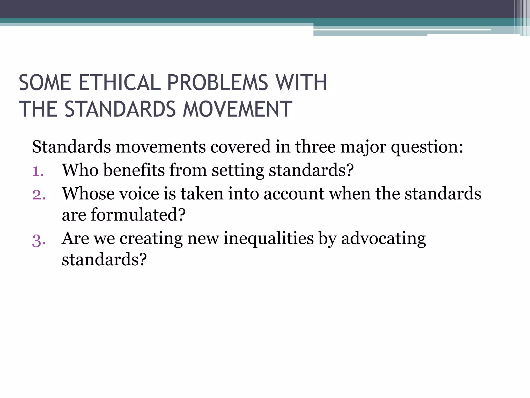 Curriculum trends, school reform, standards, and assesment | PPTX
