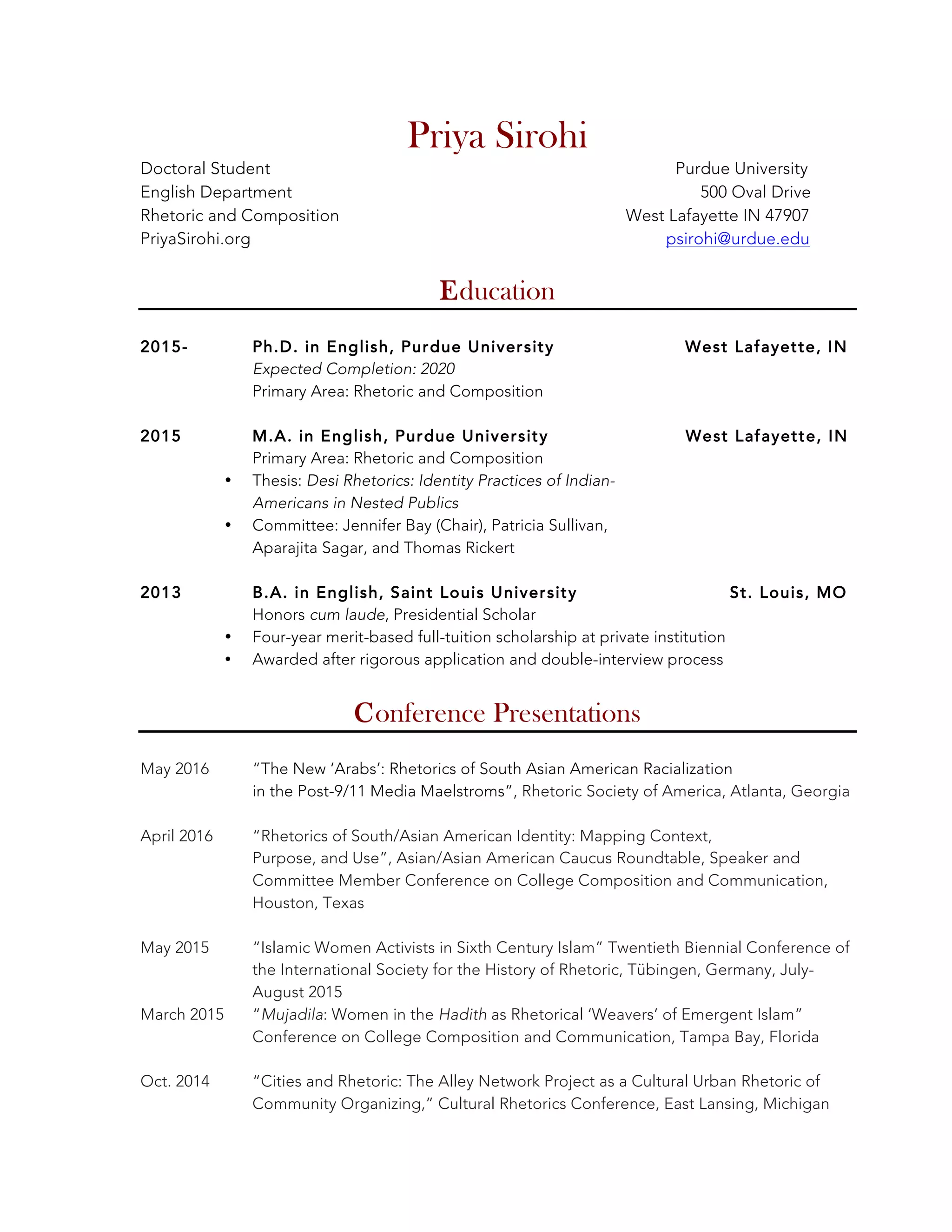 Curriculum vita 2016 2017-updated | PDF