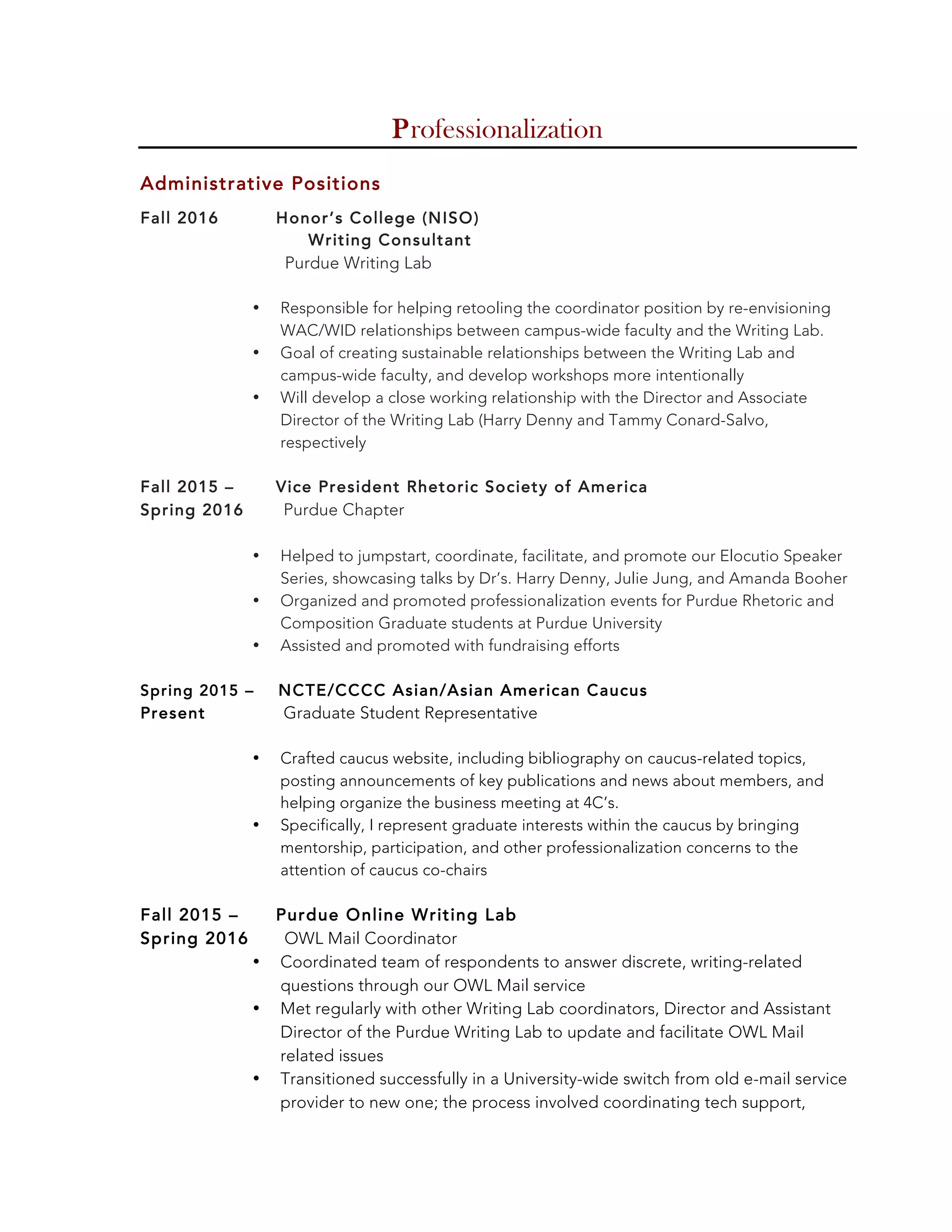 Curriculum vita 2016 2017-updated | PDF