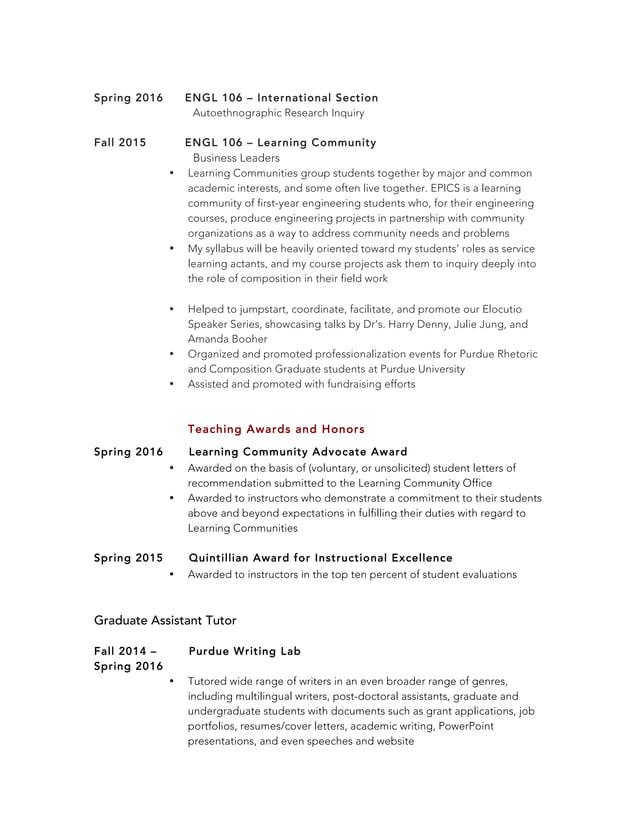 Curriculum vita 2016 2017-updated | PDF