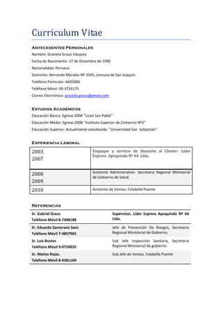 Curriculum vitae. | PDF