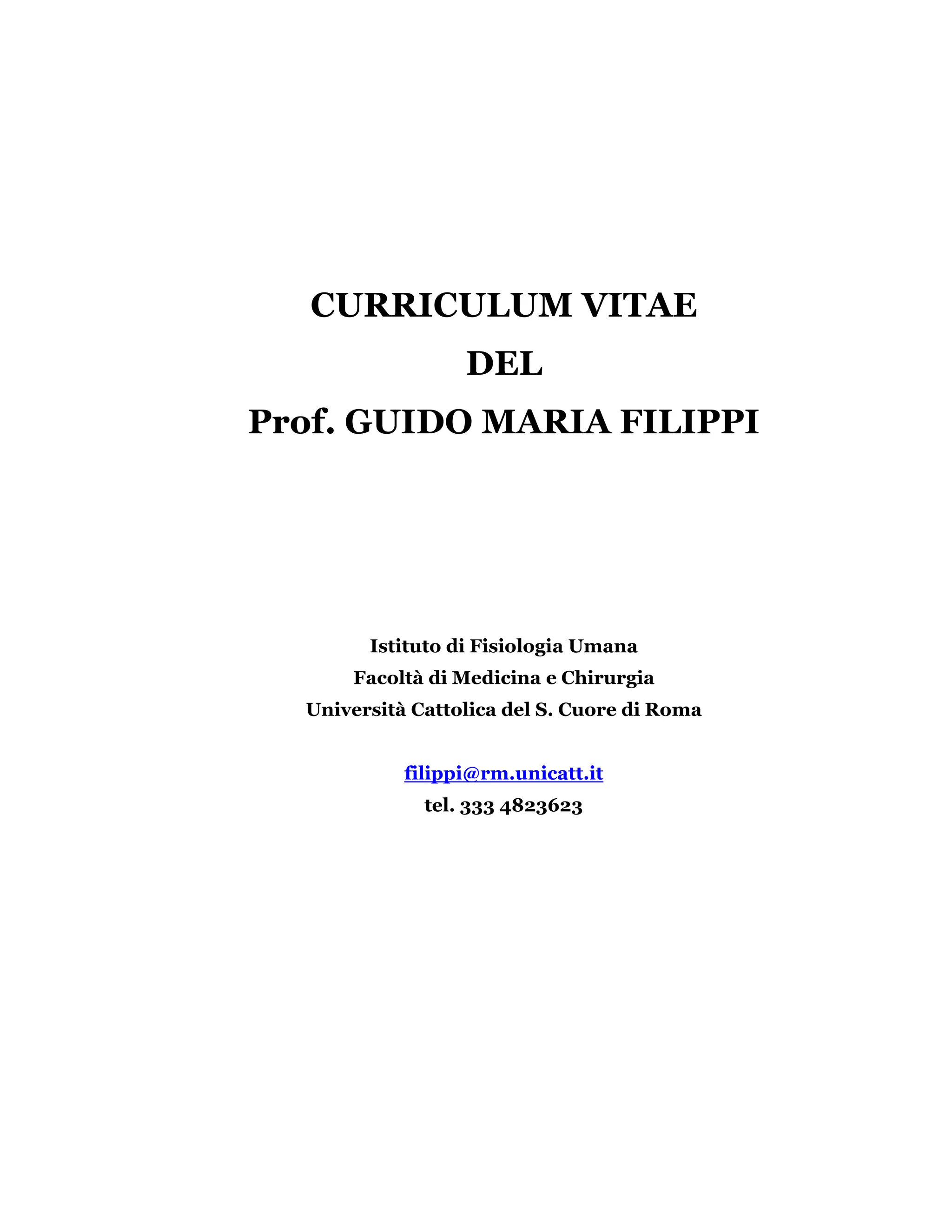 Prof. Guido Filippi Curriculum vitae | PDF