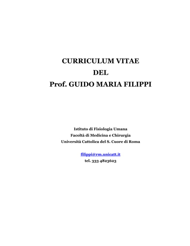 Prof. Guido Filippi Curriculum vitae | PDF | Brain and Nervous System Disorders | Diseases and ...