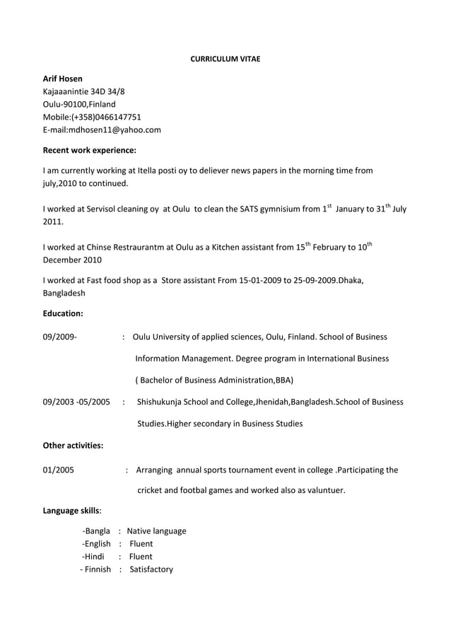 Curriculum vitae | DOCX