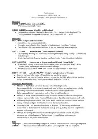 Curriculum Vitae | PDF