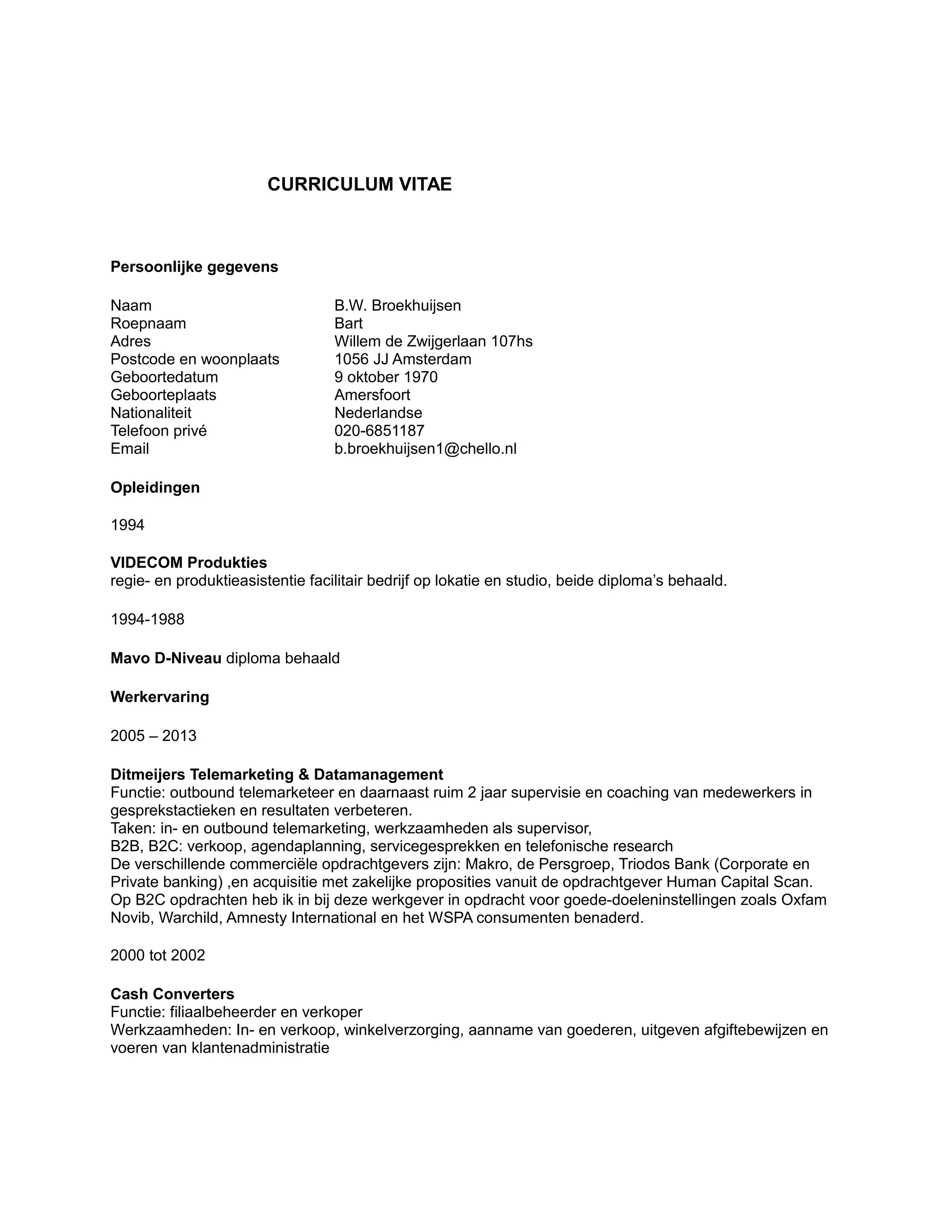 Curriculum vitae | DOC