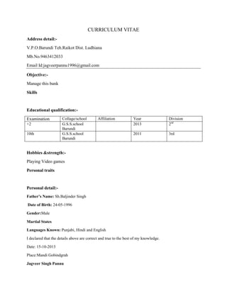 Curriculum vitae | DOCX