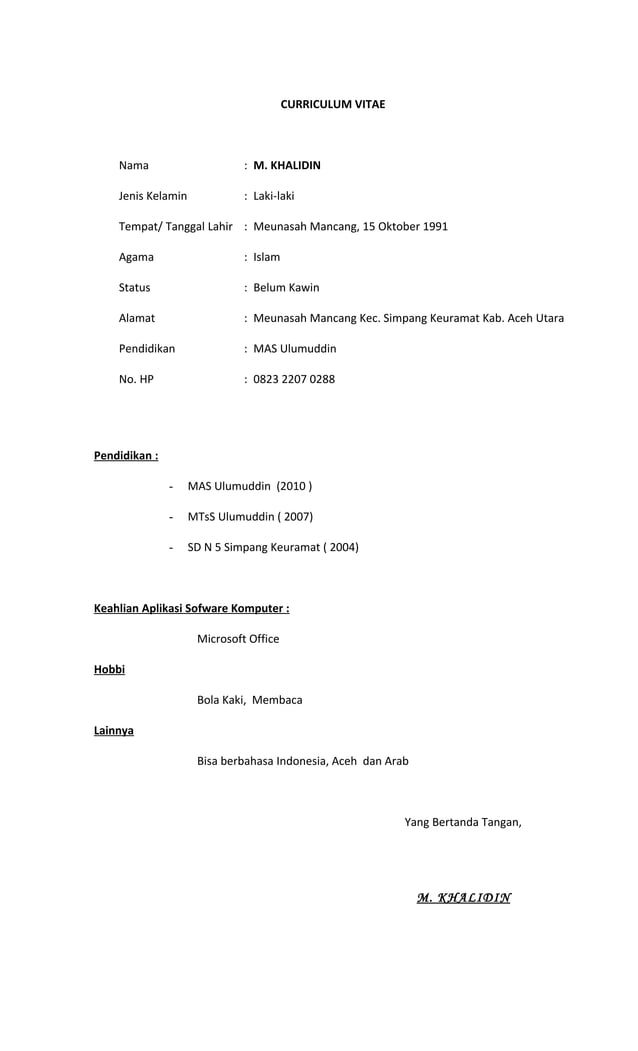 Curriculum vitae | DOC