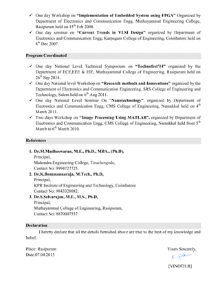 Vinoth Rathinam Curriculum vitae | PDF