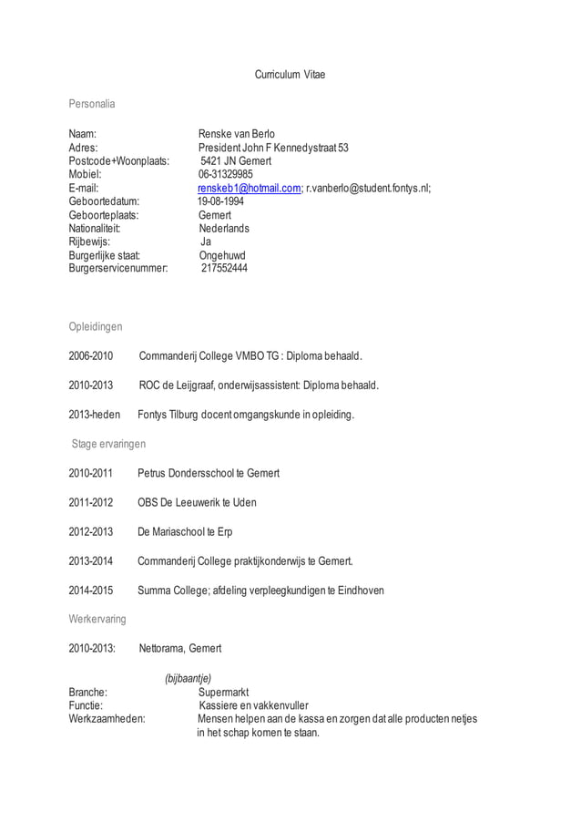 Curriculum vitae | PDF
