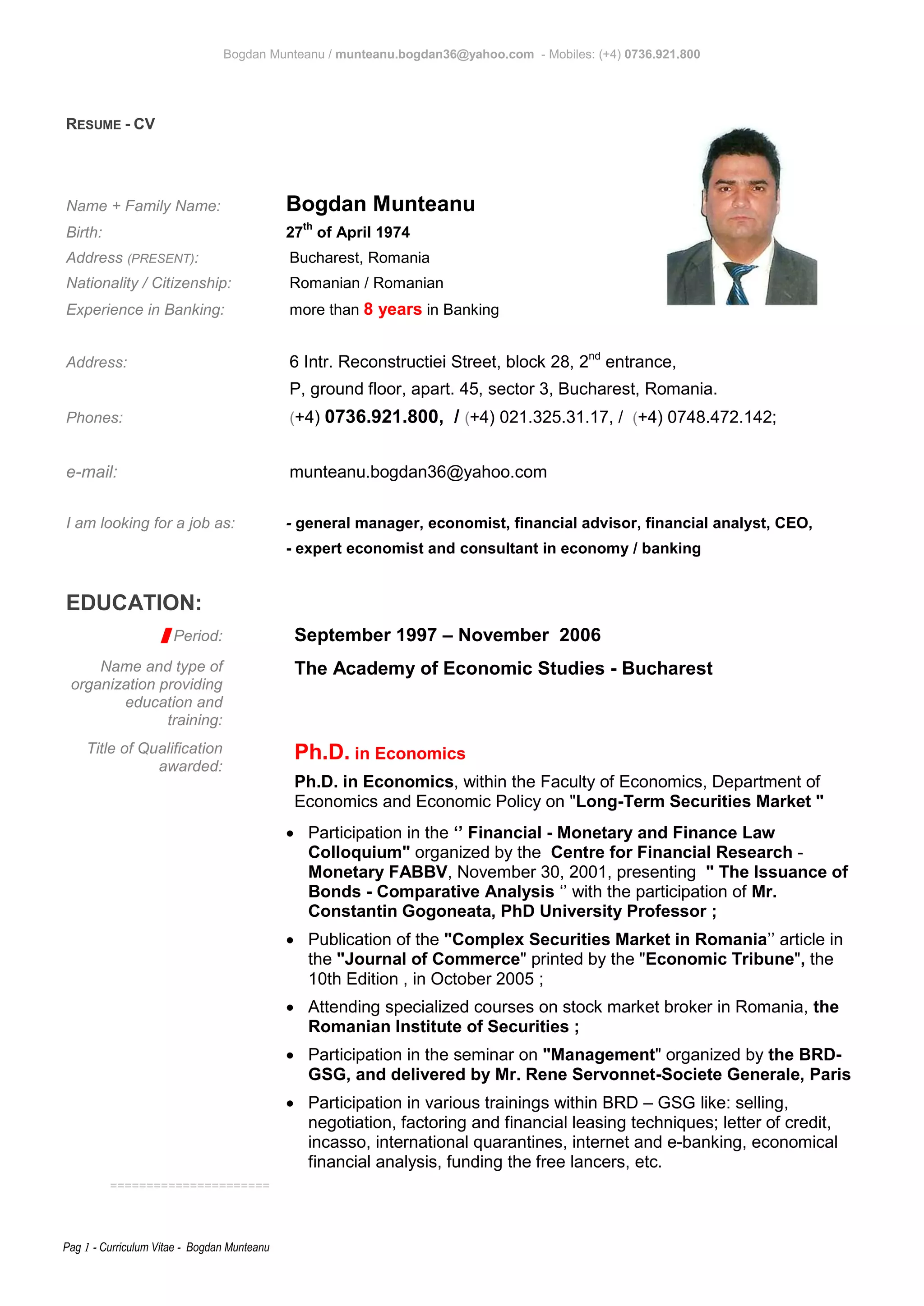 Curriculum vitae | PDF