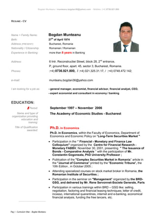 Curriculum vitae | PDF
