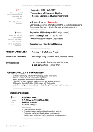 Curriculum vitae | PDF
