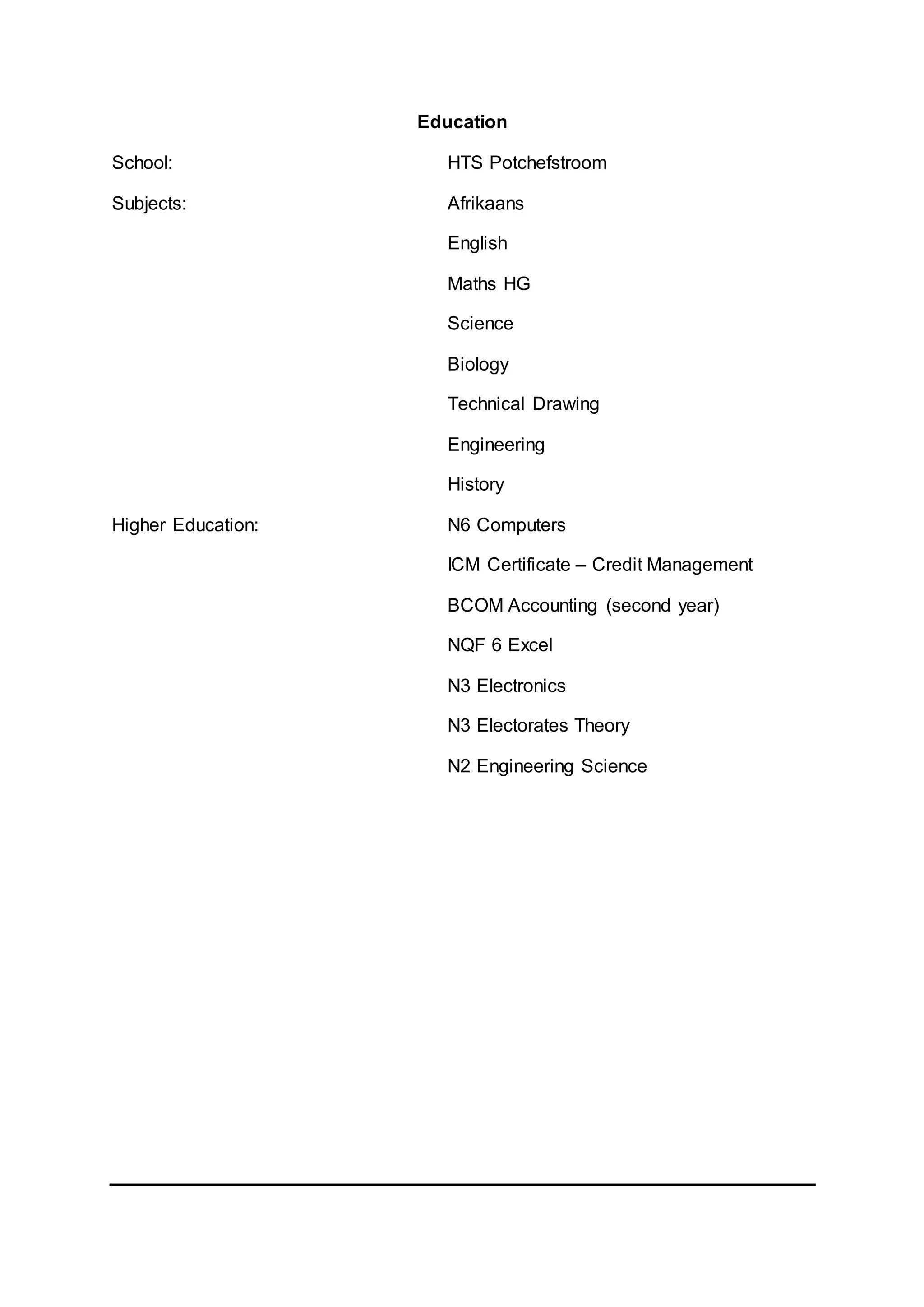 Curriculum vitae | DOCX