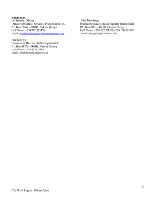Curriculum Vitae Updated - Mark Eugene Odero | DOCX