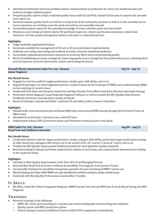 Curriculum vitae.karthik | DOC | Automotive Industry | Industries