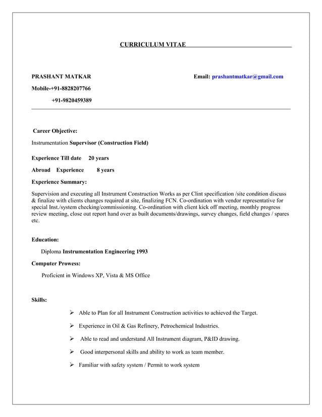 Curriculum vitae | DOC