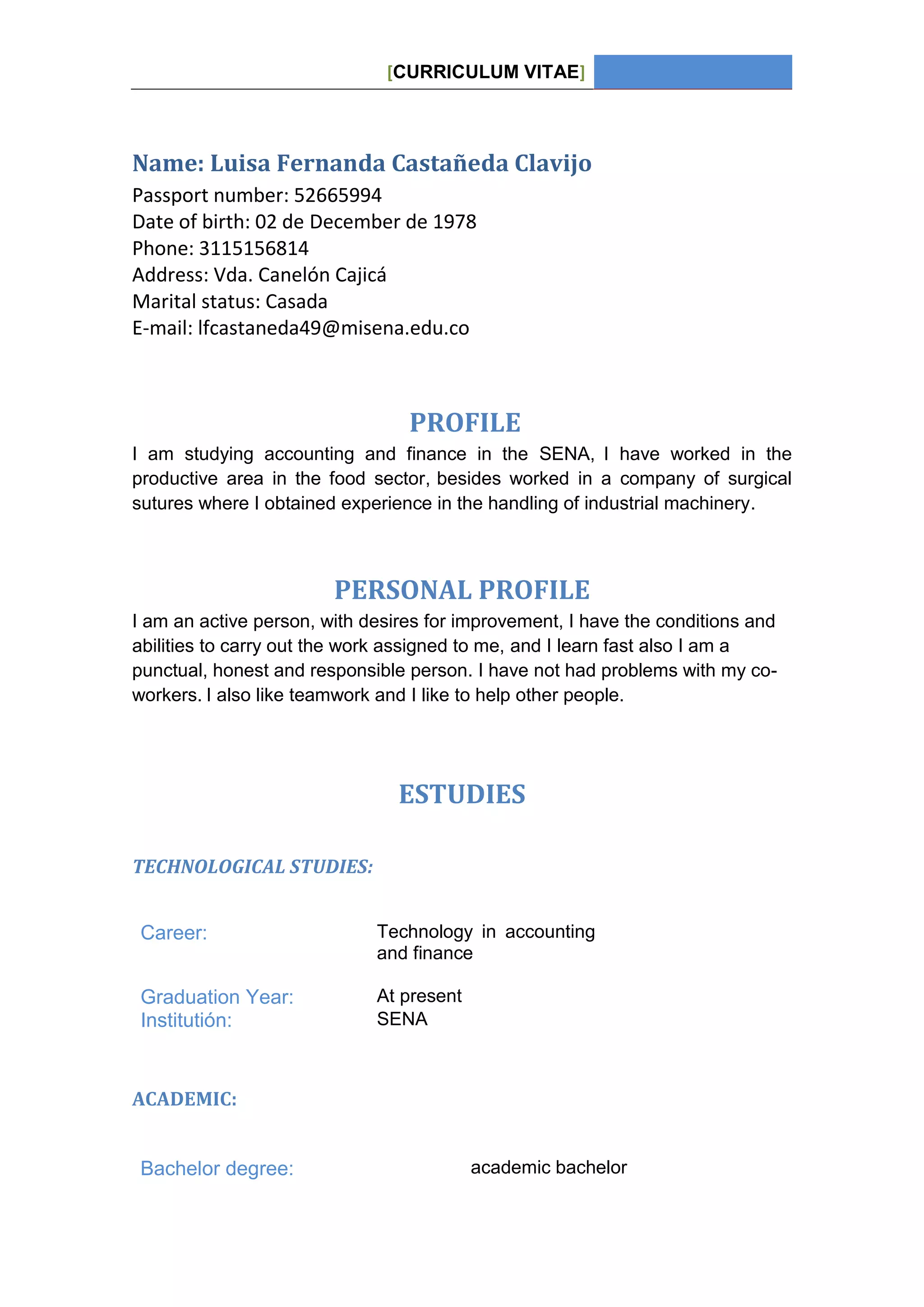Curriculum vitae | PDF