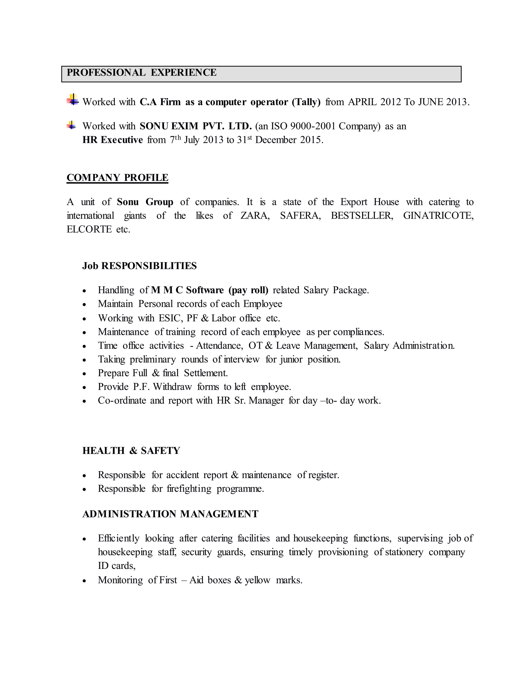 Curriculum vitae | DOCX | Human Resources | Business