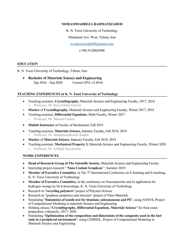 Curriculum vitae | PDF