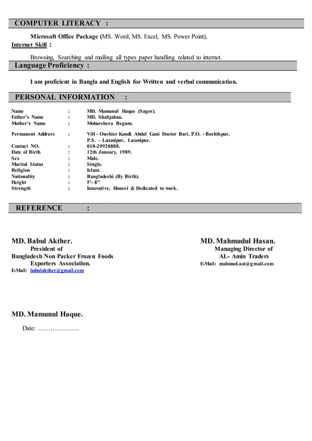 Curriculum vitae. | DOC | Business Accounting & Finance | Business