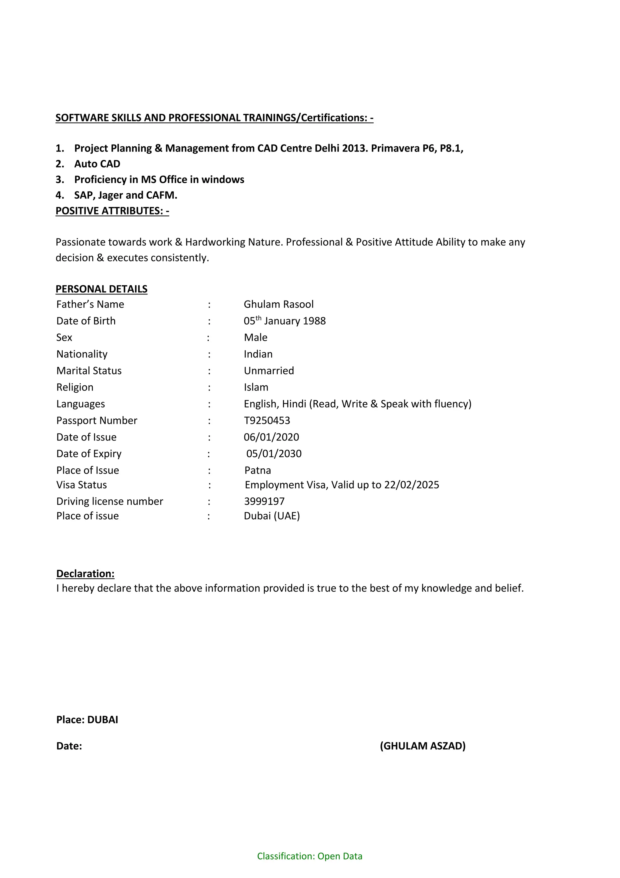 FM Engineer CV working with Wasl group... | PDF | Civil Engineering ...