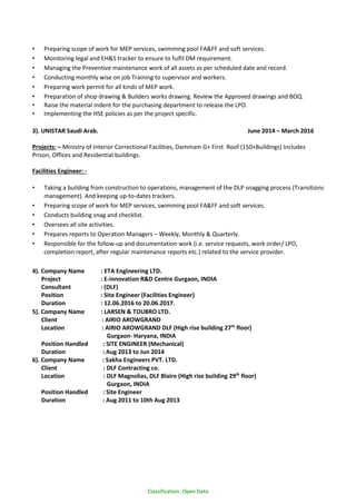 FM Engineer CV working with Wasl group... | PDF | Civil Engineering ...