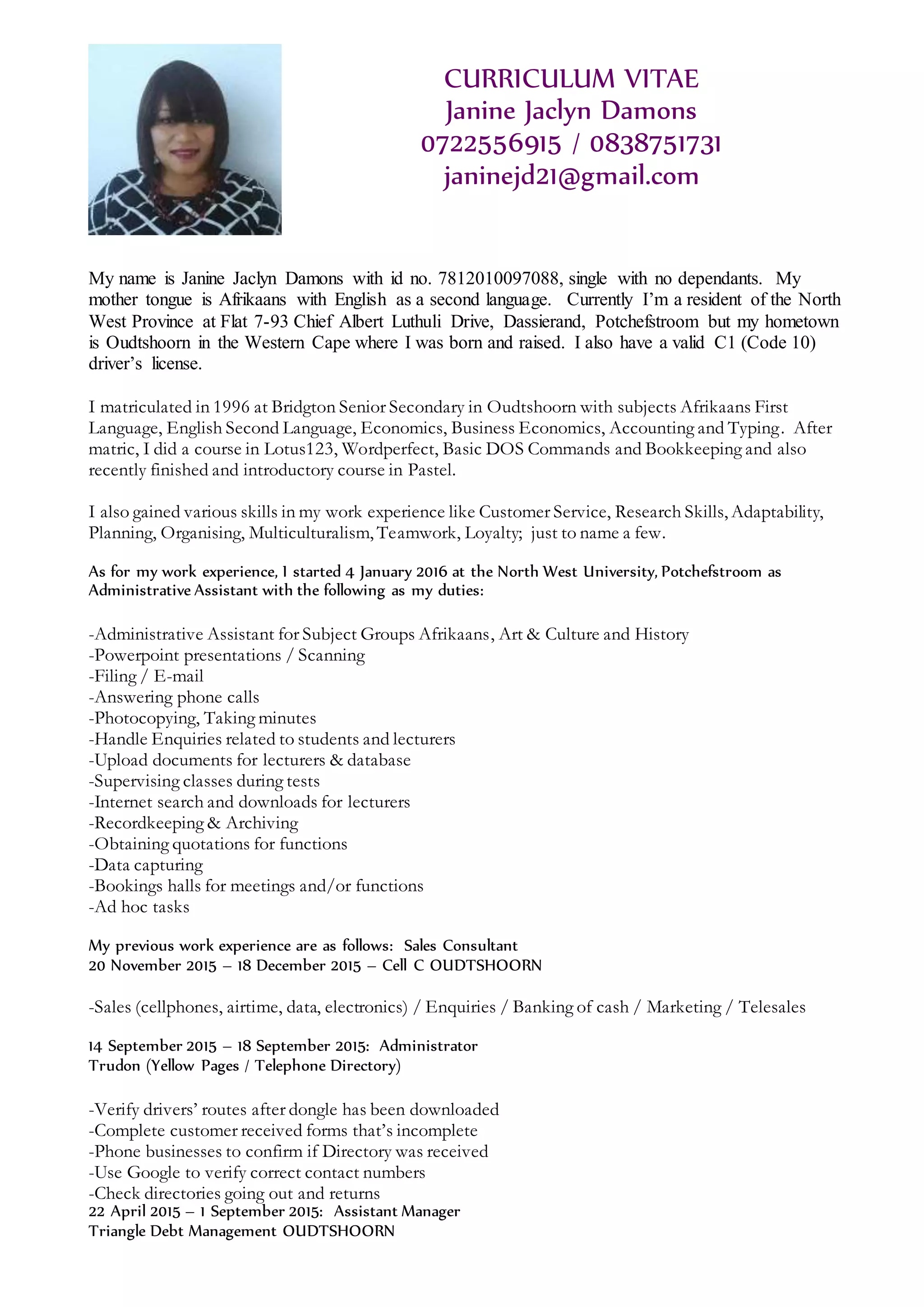 Curriculum Vitae / Resume | DOCX | Business | Business and Finance