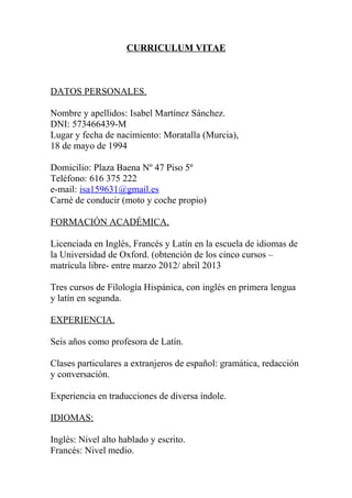 Curriculum vitae (1) | DOC