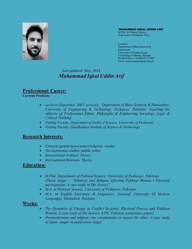 Iqbal Arif Utman - CV | PDF
