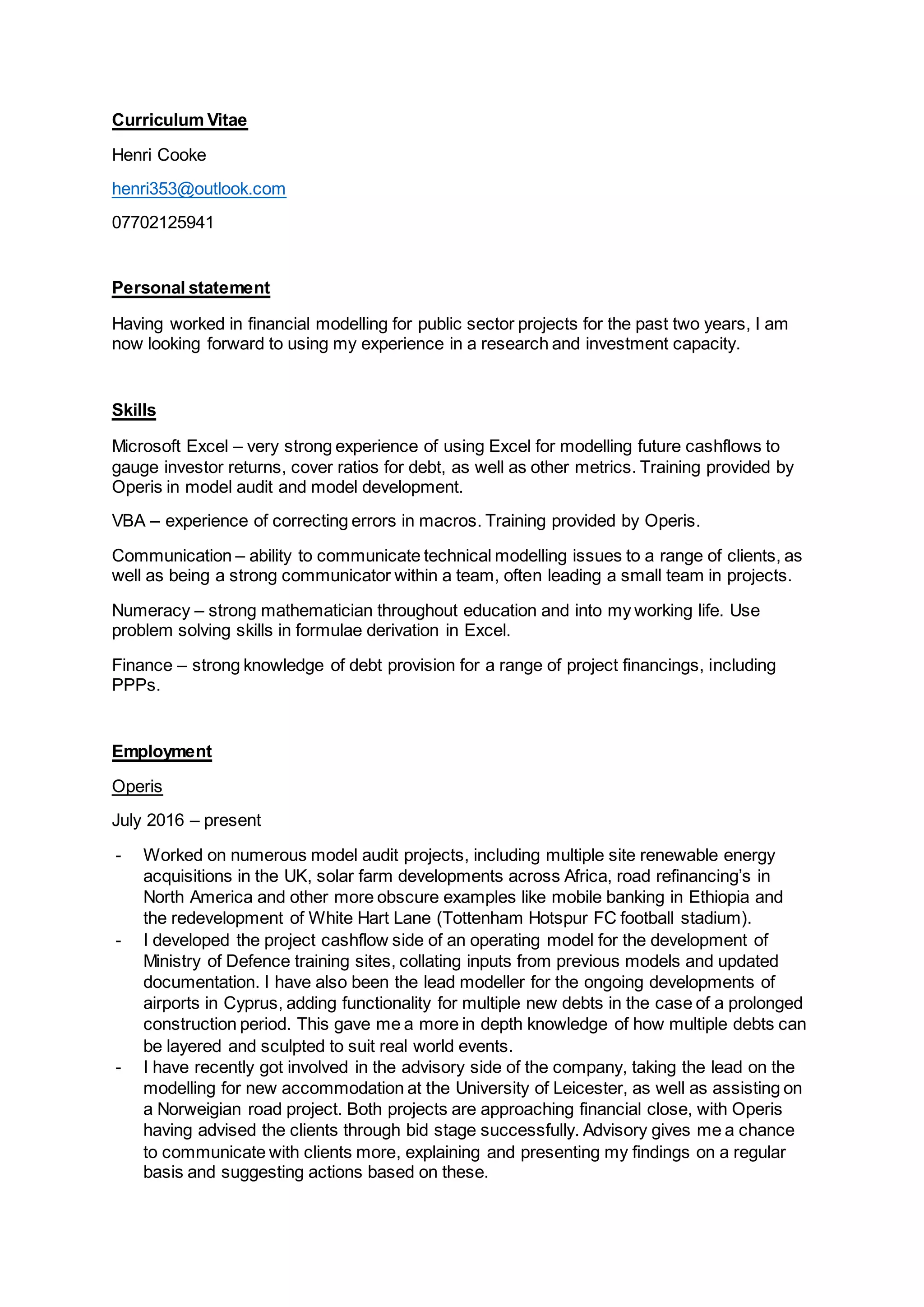 Curriculum vitae 2018 | DOCX | Business Accounting & Finance | Business