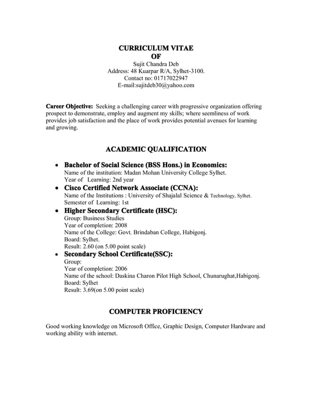 Curriculum vitae2 (autosaved)sujit | PDF