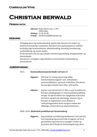 Curriculum vitae | PDF