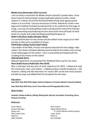 Curriculum Vitae Keith Corrigan