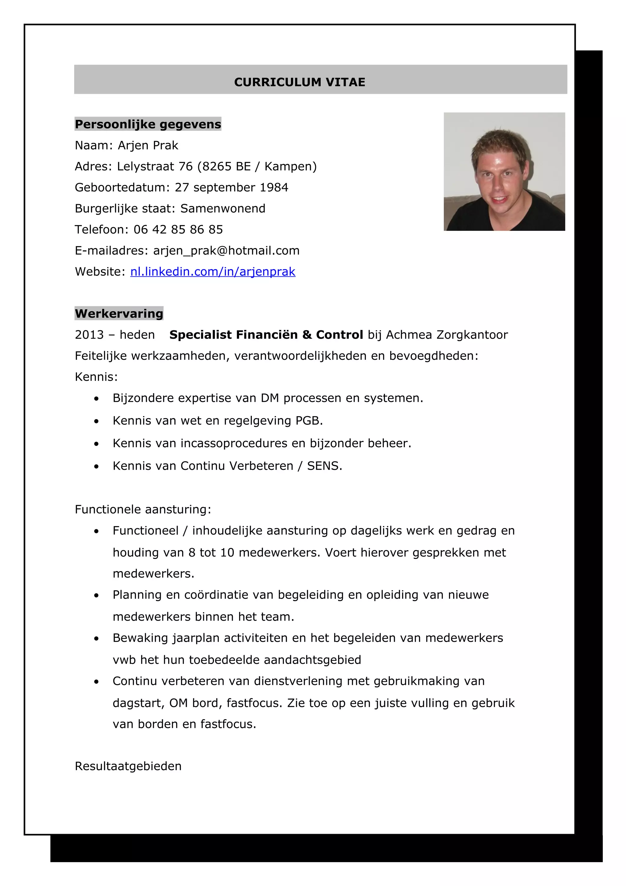 Curriculum vitae a. prak | DOC