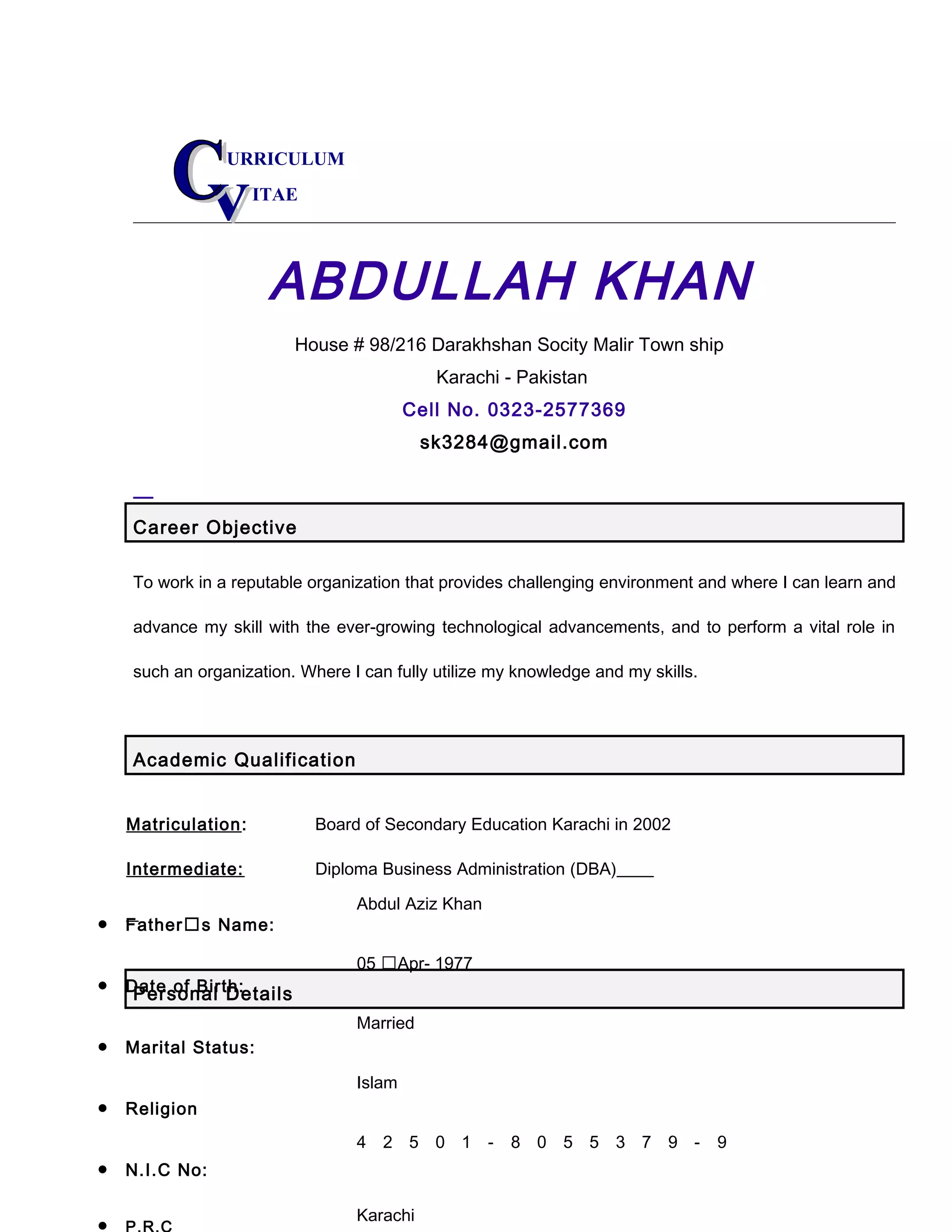 Curriculum vitae abdullah(1) | DOC