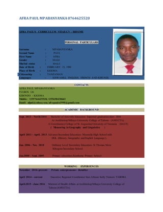 Curriculum vitae afra | DOCX