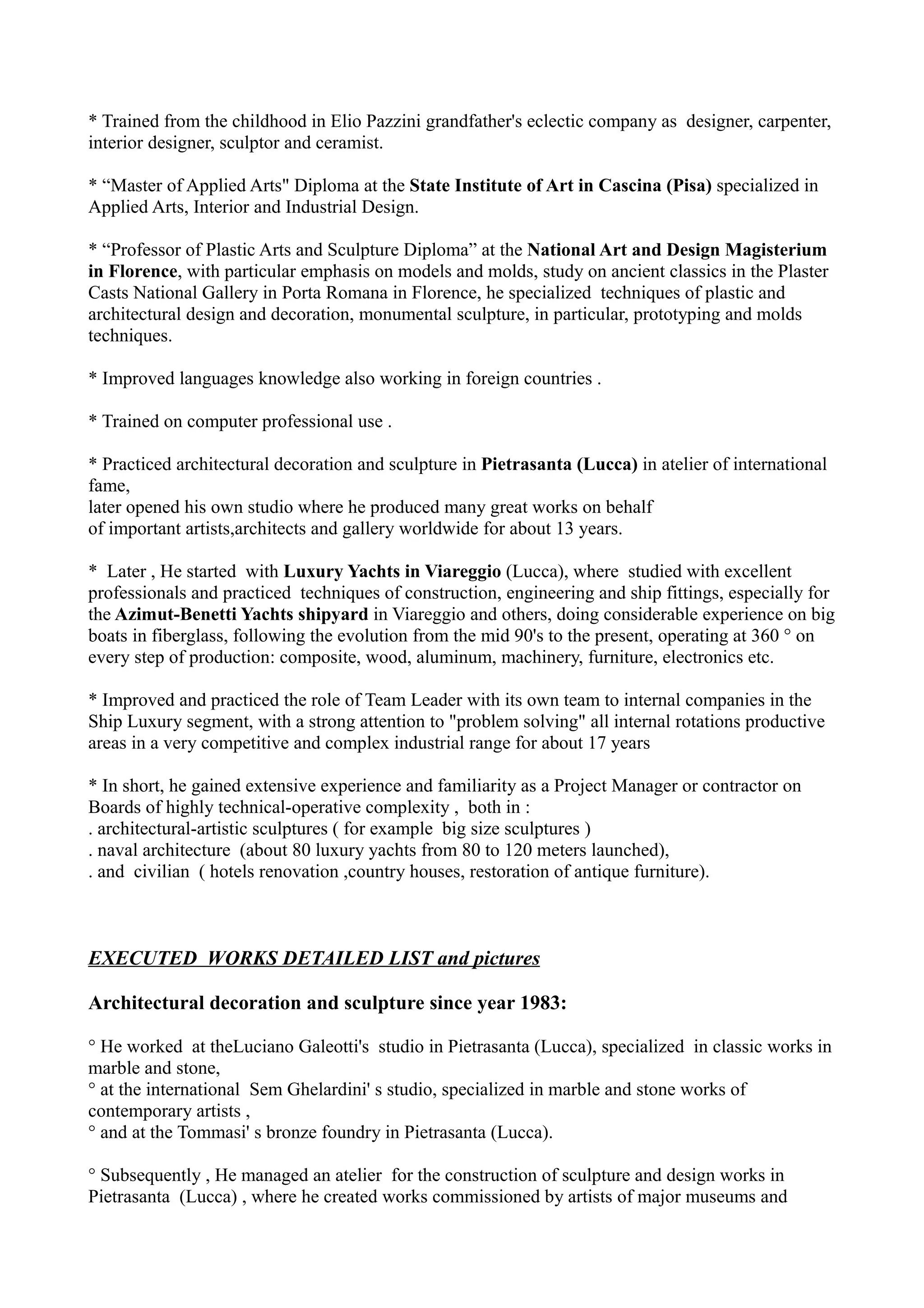 Curriculum vitae alessio pazzini 2014 english 7definitivo | PDF