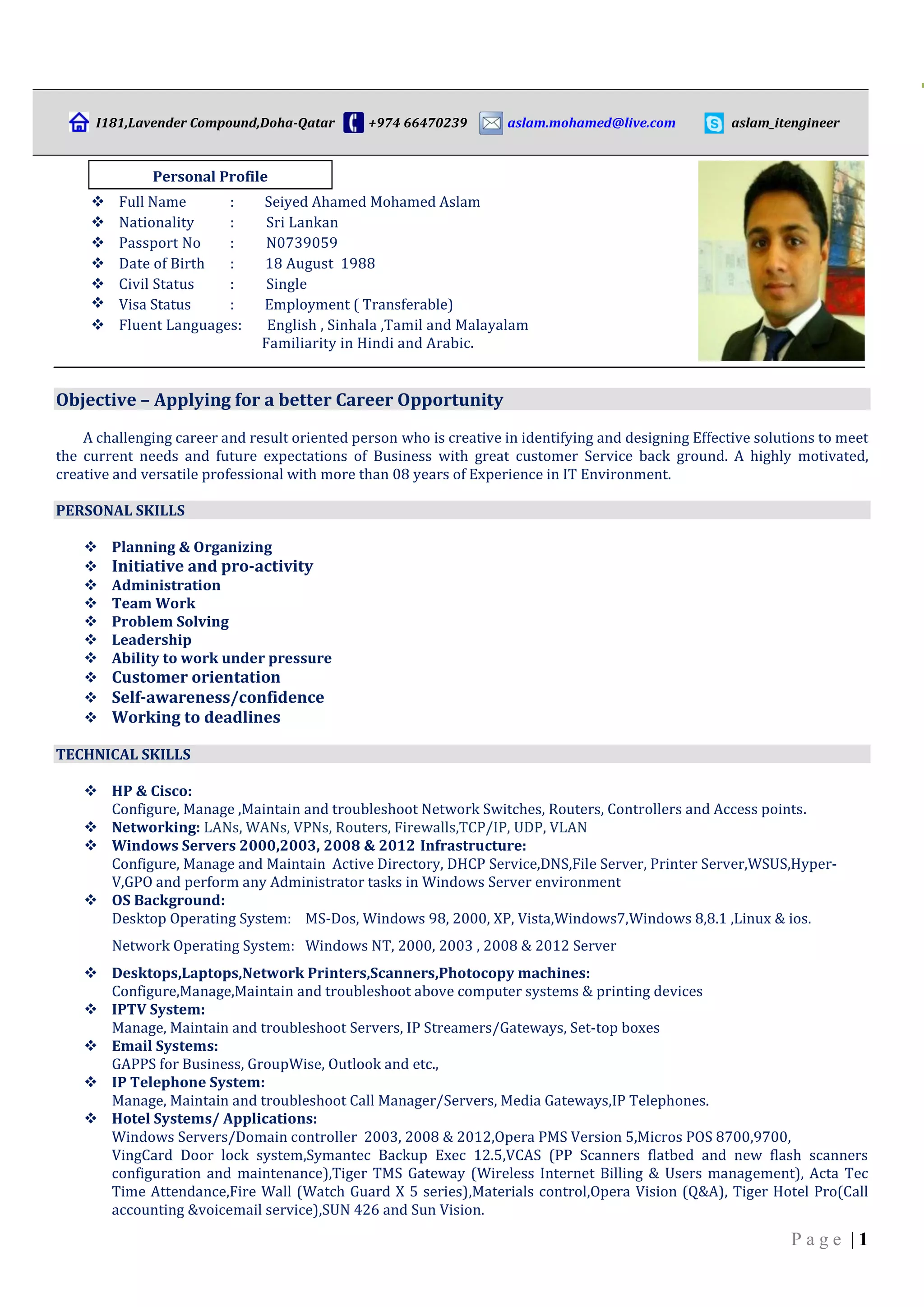 Curriculum Vitae - Aslam | PDF