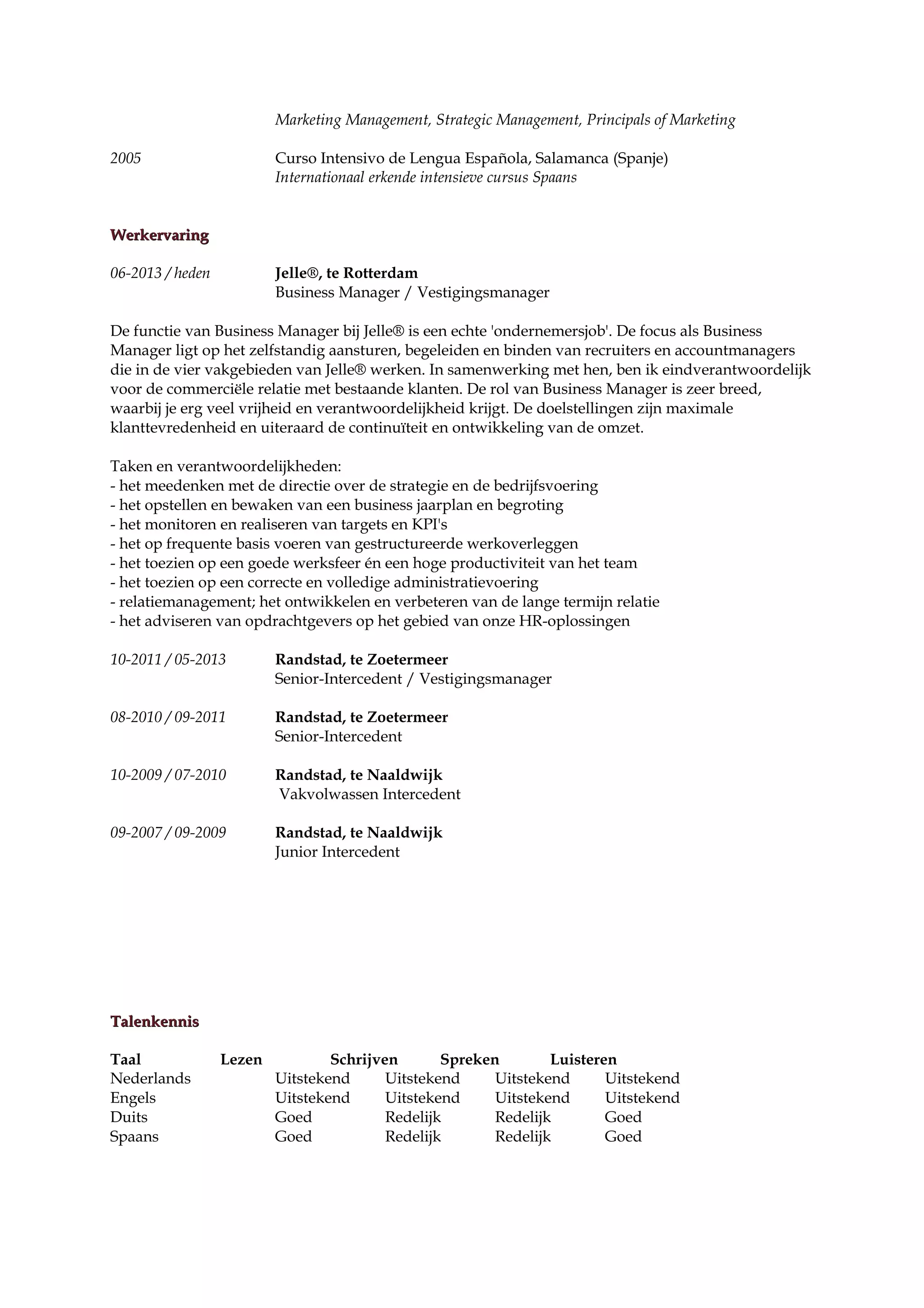 CV Bart Janssen, 2014. | DOC