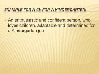 Curriculum vitae (cv) | PPTX
