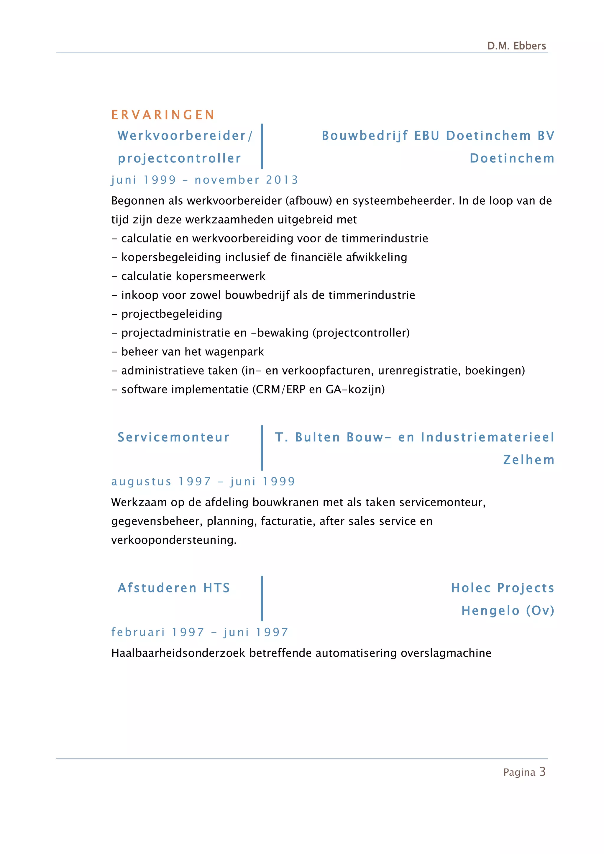 Curriculum Vitae D.M..Ebbers 2013M12 | PDF
