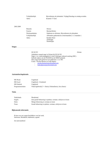 Curriculum vitae demey jonas | DOCX