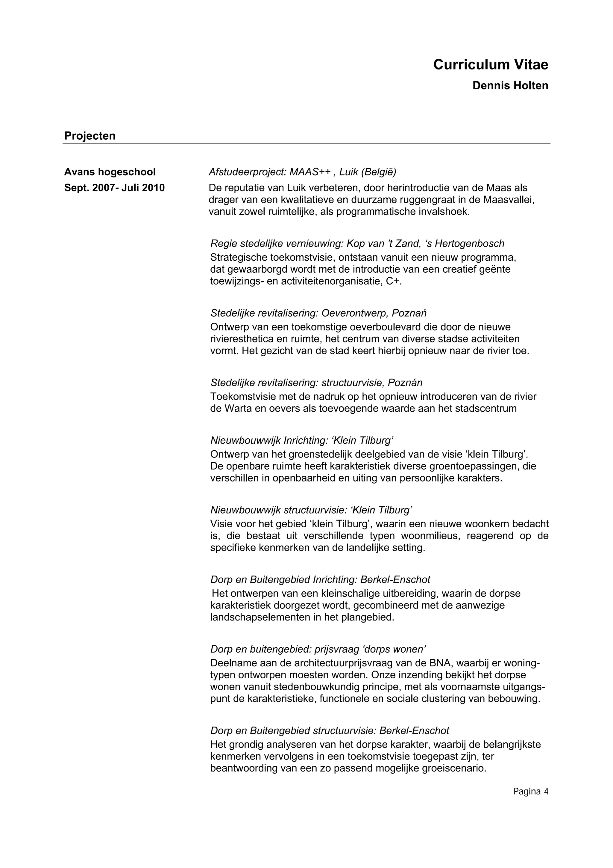CV Dennis Holten | PDF