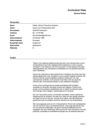 CV Dennis Holten | PDF