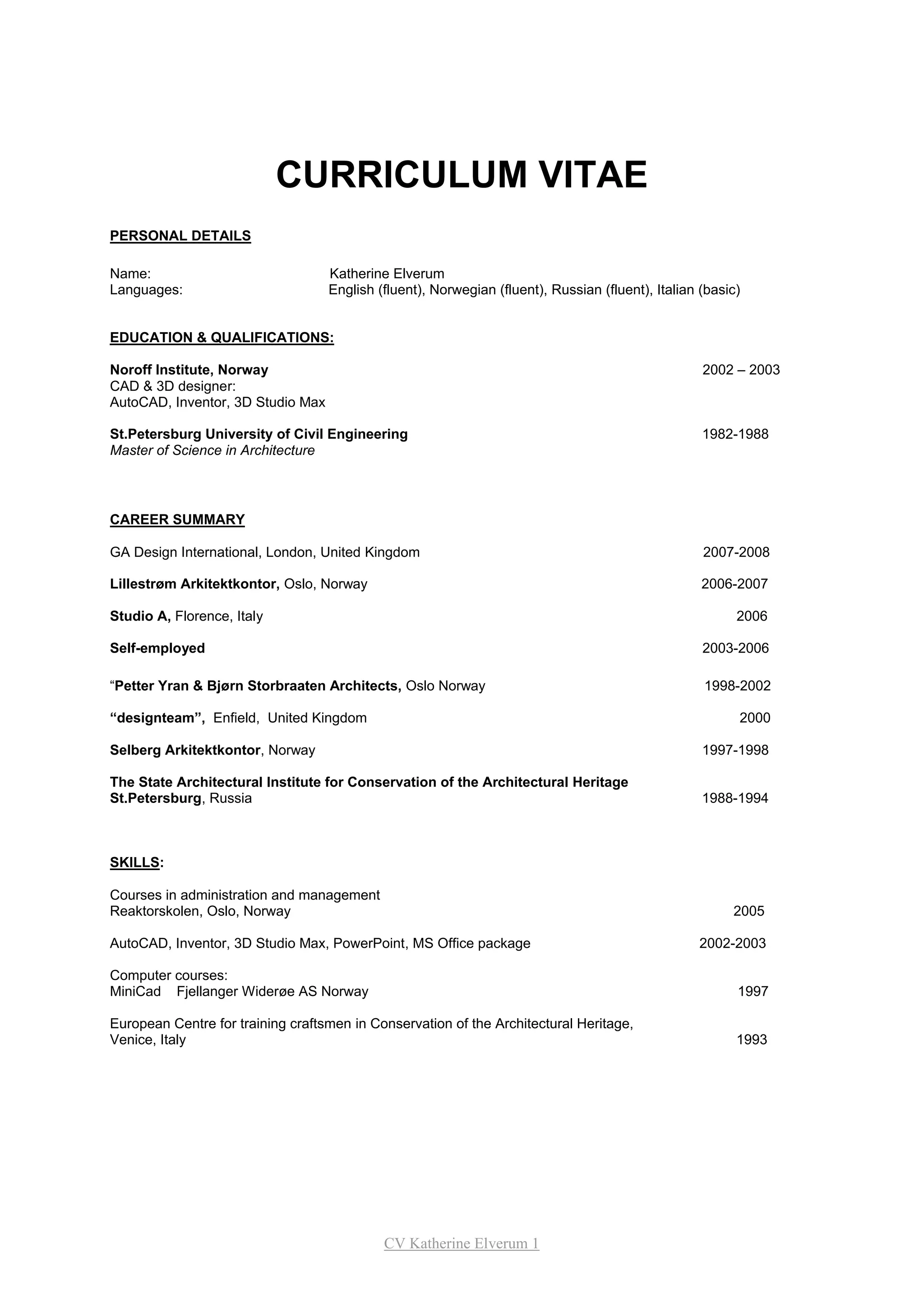 Curriculum Vitae E | PDF