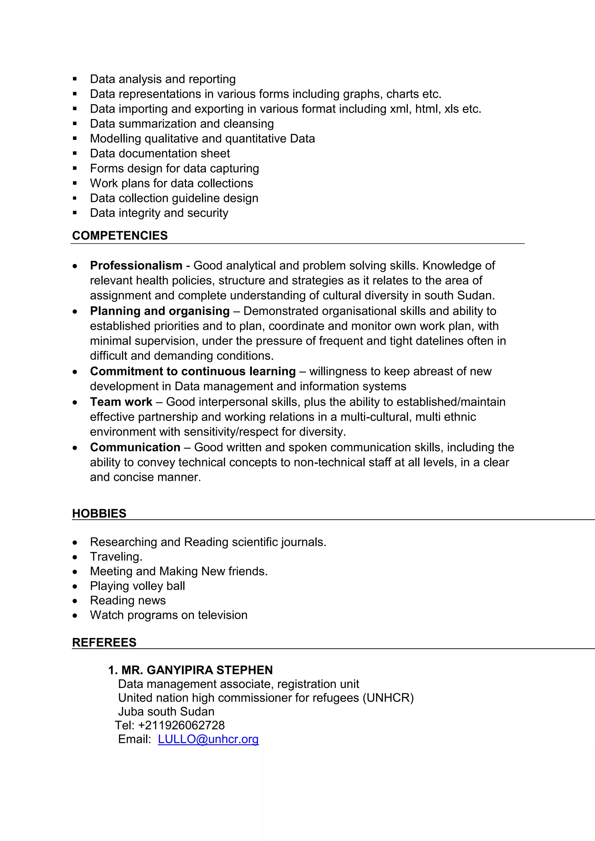 CURRICULUM VITAE, monitoring and evaluation | PDF