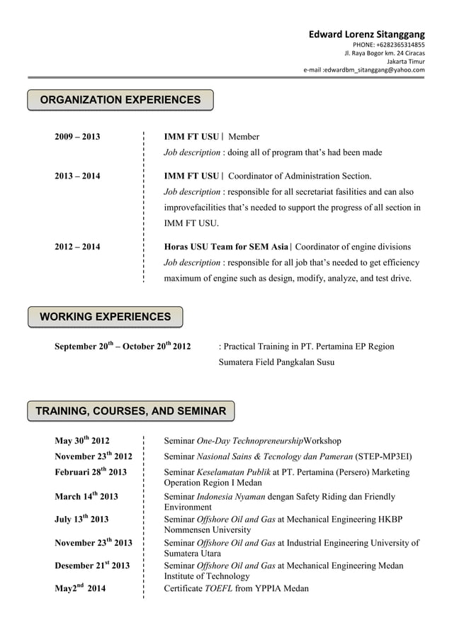 Curriculum vitae edward l sitanggang | PDF