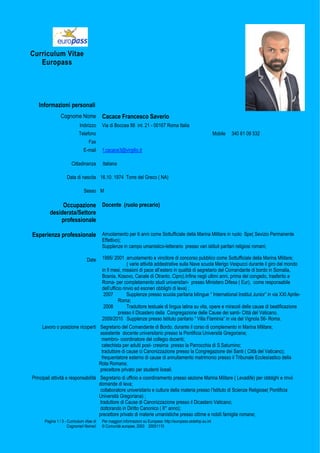 Curriculum vitae europeo europass in italiano | PDF