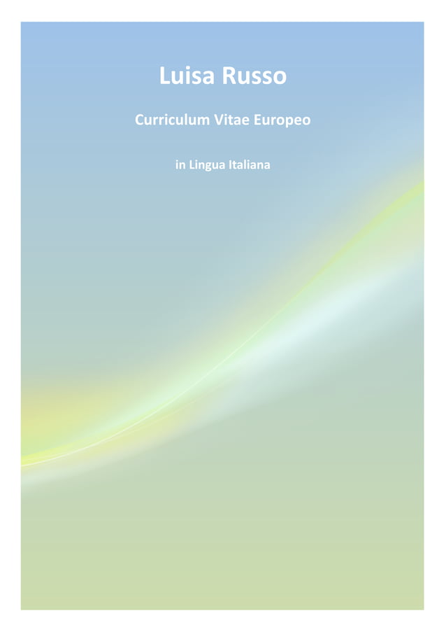 Curriculum Vitae europeo di Luisa Russo 2019 | PDF | Music | Entertainment